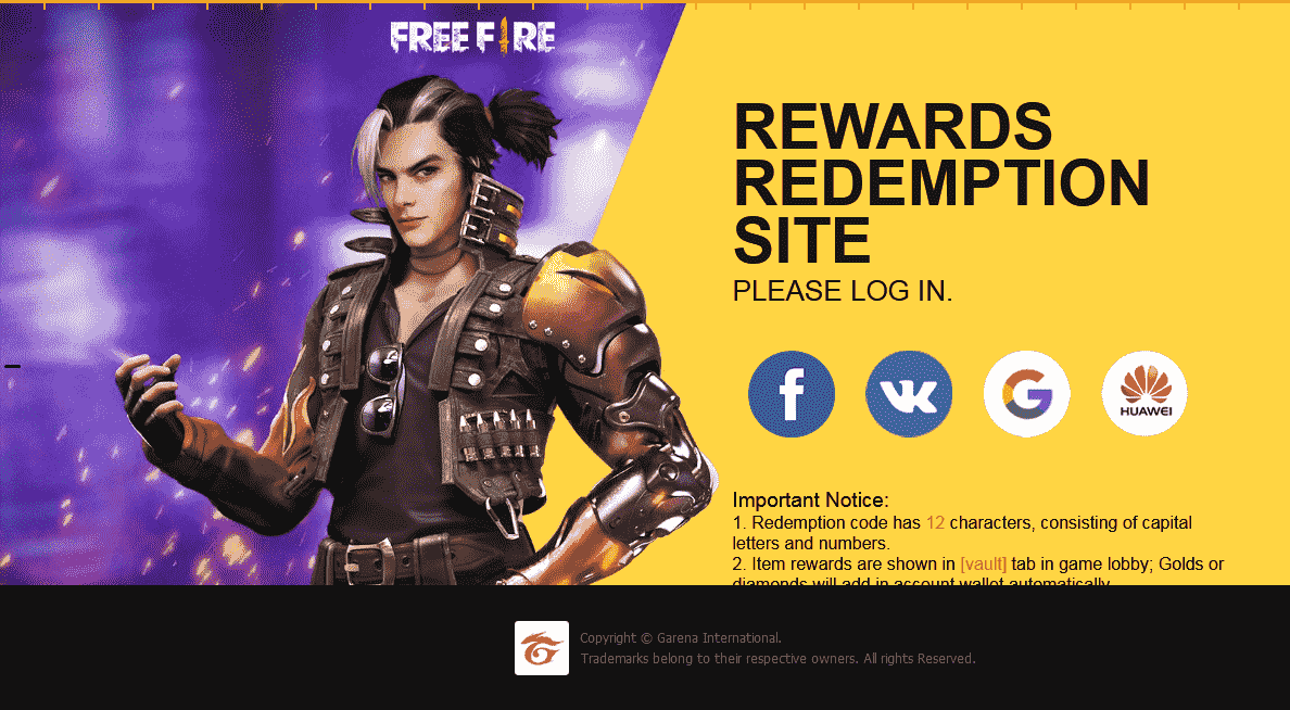 Free Fire Reward Redeem Code Garena FF Free Fire Reward Redeem Code Garena FF